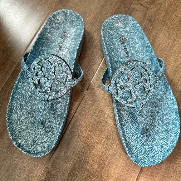 Tory Burch | Shoes | Tory Burch Blue Sandals 7 Newnever Worn | Poshmark